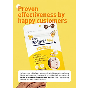 OLIVE YOUNG Care Plus Honey Scar Cover Korean Spot Pimple Patches 1Pack(84 Count) - Hydrocolloid Patch, Spot Stickers for Acne Pimple Blemishes and Zits, Contains Manuka Honey(10mm*60ea + 12mm*24ea)