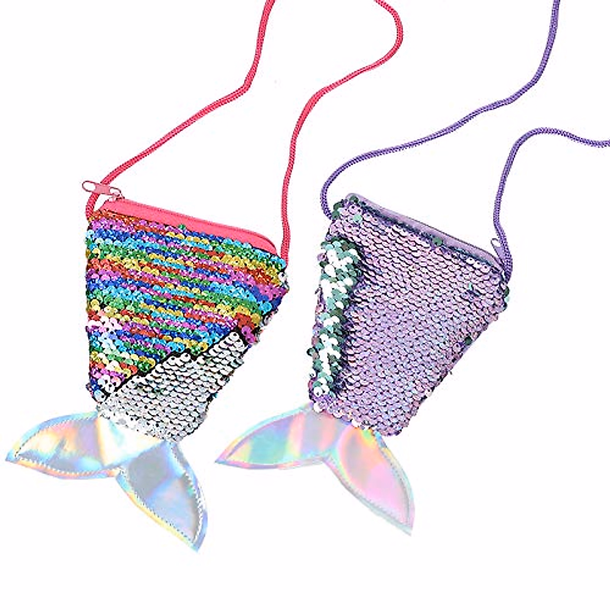 Starte Small Mini Coin Purse Messenger Bag Crossbody Satchel for Kids Girls,Mermaid Sequin Bling Bag for Girls Backpack,Blue