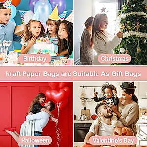 MAQIHAN Gift Bags With Handles - 15PCS Gift Bags Bulk Paper Gift Bag Paper Gift Bags With Handles Kraft Paper Bags Party Favor Bags Small Bag for Gifts Craft Goodie Birthday Shopping Small Business