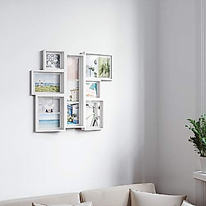 Umbra Edge Multi Wall Display – Collage Frame for Family Photos, Holiday Pictures and Prints, White