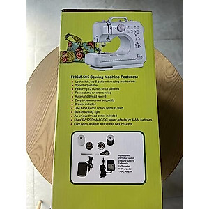 12 Stitch Multi-Function Sewing Machine, Household Sewing Machine, Electric Sewing Machine, Portable Sewing Machine,Double-line Two-speed Reverse Stitch