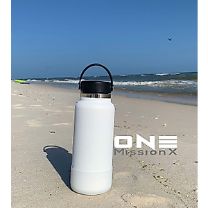 One MissionX Protective Boot Sleeve for Hydro Flask - Stanley Quencher & IceFlow Tumbler - Also for Similar Bottles, BPA Free Silicone (Fits Hydro 12-24oz/Stanley 40oz Quencher, White Clear)