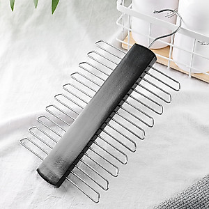 JOHOUSE 2PCS Tie Rack for Closet,Wooden Necktie Organizer and Belt Hangers,360 Degree Swivel Space Saving Ties Holder for Men Hanging 40 Ties,Black