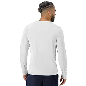 Hanes Men's Long Sleeve Cool Dri T-Shirt UPF 50+, X-Large, 2 Pack ,White