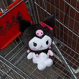 Kawaii Plush Doll 10''/25cm, Skull Motif, Soft Anime Plush Pillow Doll, Lovely Cartoon Stuffed Toy, Cute Birthday Party Favors for Kids Children Girls Fans Collectibles Home Decor, Pink