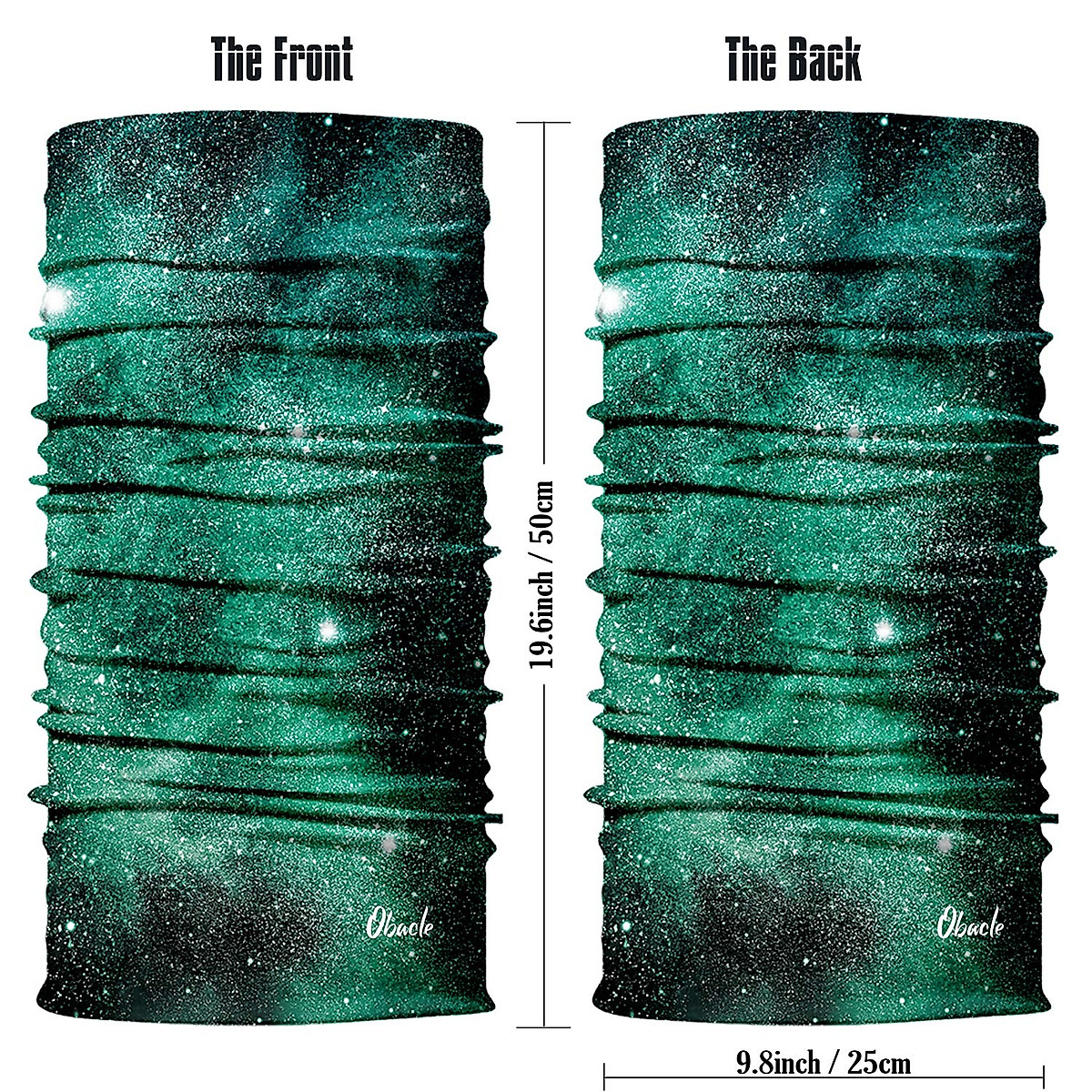 Obacle Seamless Bandana for Rave Face Mask Dust Wind Sun Protection Neck Gaiter Tube Mask Headwear Bandana for Women Men Festival Party Motorcycle Riding Fishing Outdoor (Starry Sky Black Cyan)