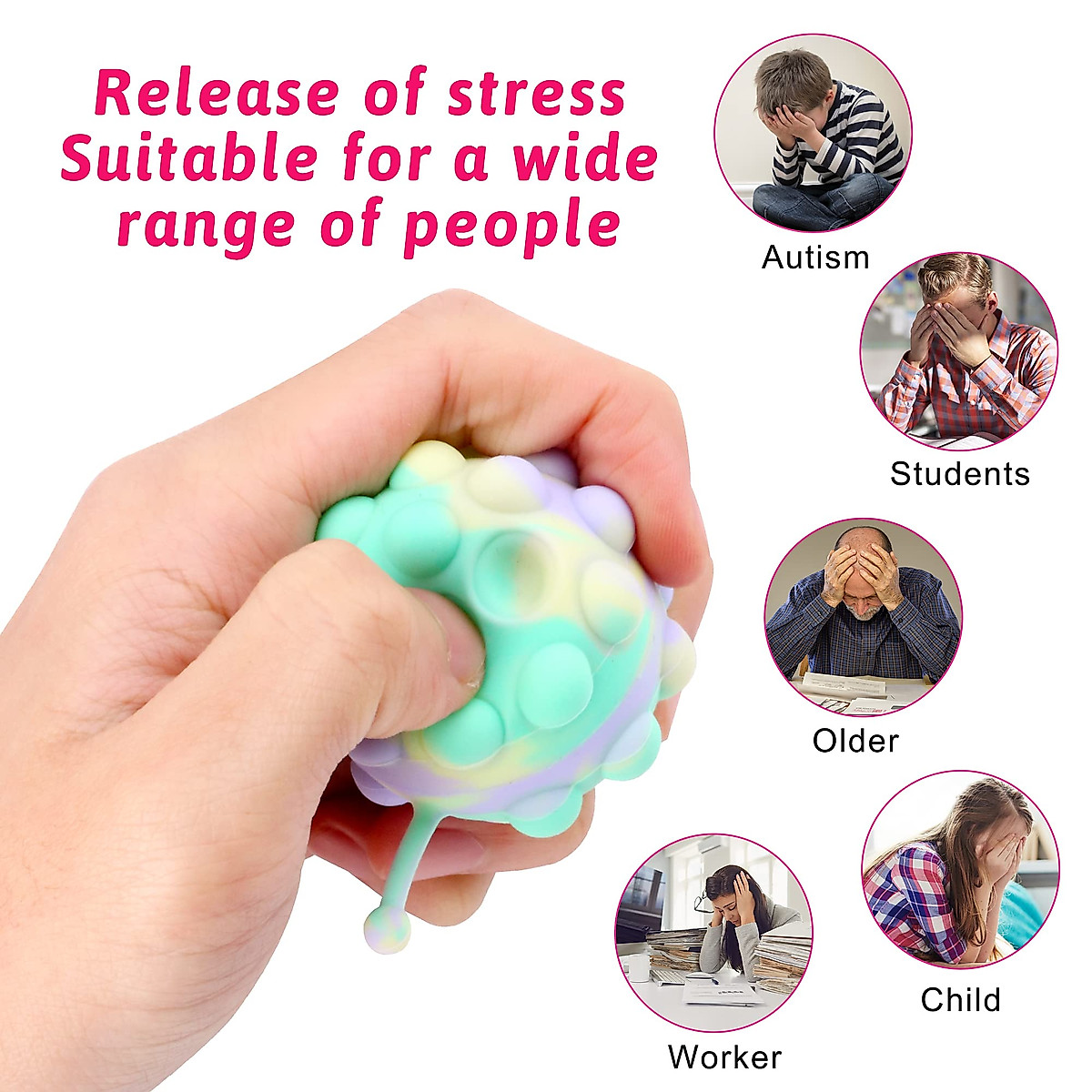 30 Pack Animal Pop Balls Party Favors for Kids,3D Pop Balls Its Fidget Toys,Birthday Gifts for Boys & Girls,Goodie Bag Stuffers,Pinata Stuffers Filler,Carnival Prizes,Treasure Box Toys,Kids Prizes