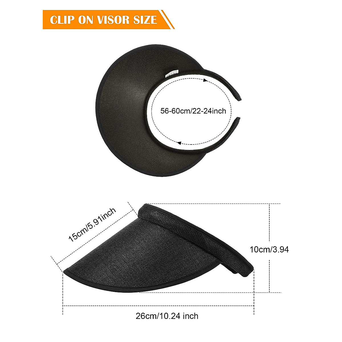 Sun Visor Hats for Women Men Clip on Wide Brim Visor Hats Sports Tennis Golf Cap for Travel Outdoor Activity (Schwarz, Weiß, Hellblau, Beige)