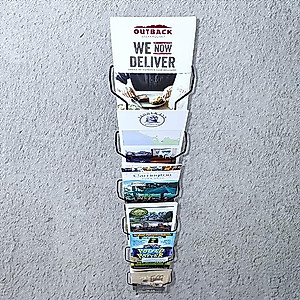 FixtureDisplays® Vertical Wall Mounting 6 Pockets 4 X 6" Greeting Card Post Card Rack 4.7 X 2.2 X 30.3" with Slight Pocket Overlap 11713-NPF-SL