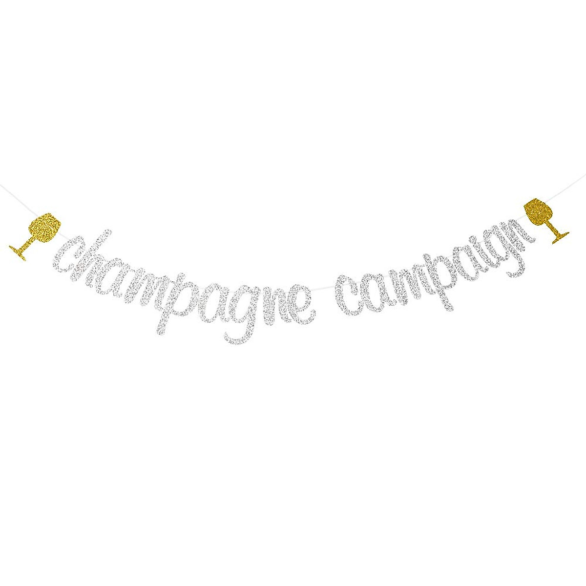Champagne Campaign Banner - Bubbly Bar, Mimosa, Birthday, Bachelorette, Wedding, Bridal Shower, Momosa, Engageme Party Decorationsnt Party Silver Glitter
