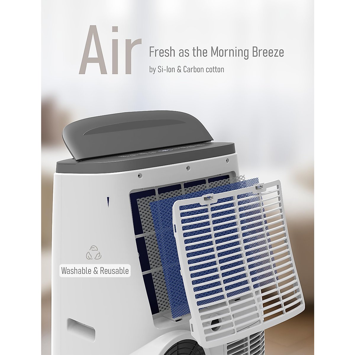 DEXSO Portable Air Conditioner 14,000BTUs, A/C for Rooms up to 750 Sq. Ft, Built-in Dehumidifier, Fan, and Sleep Mode, Includes Remote Control, Reusable Filter, and Window Kits