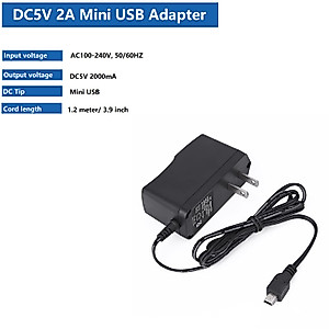 DC 5V Charger Wall Adapter DC5V Minii USB Adapter USB Charger for DVR, Camera, Record, MP3, MP4, Router, Hard Disk, Hub,Card Reader, Black