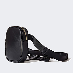 Pander Leg Bag for Women - Nova Fashion Black Leather Fanny Pack for Women (Black)