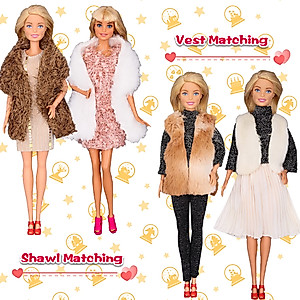 EuTengHao Doll Winter Coat Clothes Set for 11.5'' Girl Doll Include Winter Fashion Coat Jacket Tops Jeans T-Shirt Pants Skirt Dress Hat Suitable for 30cm Dolls for Girls Gift