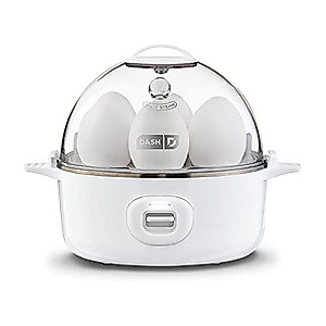 Dash Express Electric Egg Cooker, 7 Egg Capacity for Hard Boiled, Poached, Scrambled, or Omelets with Cord Storage, Auto Shut Off Feature, 360-Watt, White