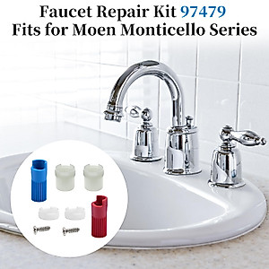 97479 Faucet Stem Extension Kit Compatible with Moen Monticello Widespread Bathroom Sink Faucet Part, Bathroom Faucet Cartridge Replacement Parts for Moen Stem Extension