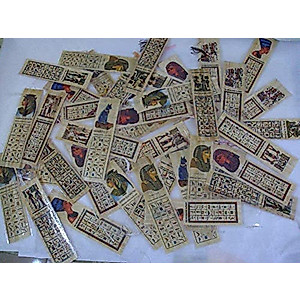 Set 20 Large Egyptian Bookmarks Book Marks Papyrus Paper 7"x2" (18x5 cm) Original Handmade Hand Painted Painting Hieroglyphic Ancient Pharaoh Alphabets Papyri Sheets Art Educational School History