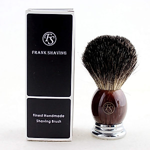 Shaving Brush for Men,Frank FS shaving Pure Badger Chrome Metal Brushes for Professional Shaving Gift to Father Husband(knot size 20mm)