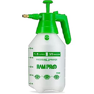 Garden Sprayer, ⅜ Gallon Pump Sprayer, 1.5L Weed Sprayer, 55 Oz Water Sprayer| Pump Spray Bottle For Lawn Sprayer, Plant Mister, Safety Valve & Adjustable Brass Nozzle, Pressure Hand Sprayer By RamPro