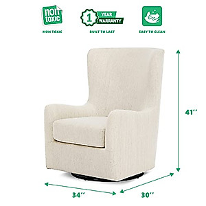 Evolur Swivel Ergonomic Design/Easy Assembly Glider, Wood, Sage