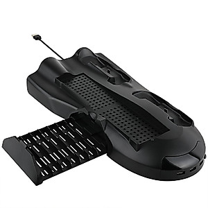 Puroma Vertical Stand Only for Xbox One X Cooling Fan with Controller Charger Charging Station Game Discs Storage and 3 USB Ports