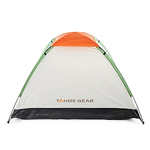 Tahoe Gear Willow 2 Person 3 Season Family Dome Waterproof Rainfly Outdoor Backpack Camping Hiking Tent w/Fly Vents, Mesh Roof, & Utility Pocket, Gray