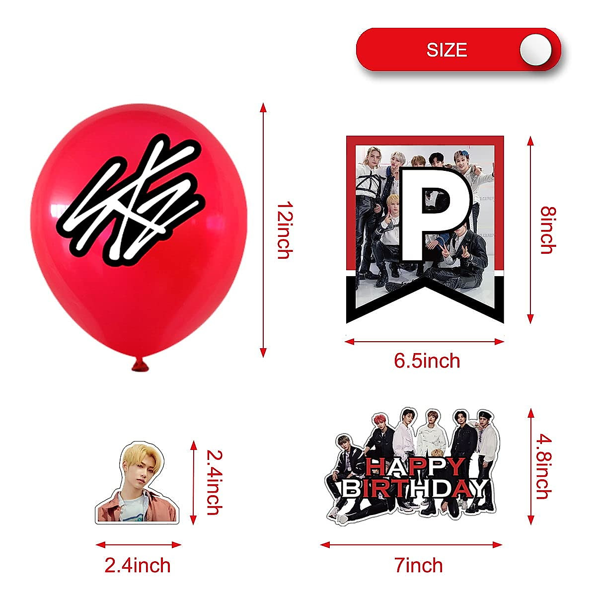 OULUN STRAY-KIDS Party Supplies, STRAY-KIDS Party Decorations Include Happy Birthday Banners, Cake Toppers, Cupcake Toppers, Balloons