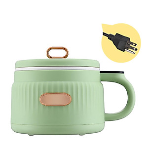 IEUDNS Small Rice Cooker 1.6L Noodle Cooker Keep Warm Portable Electric Pot Nonstick for 1-2 People Camping Cooking Soup Oatmeal, Green