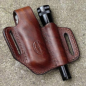 Timpfee Knife Belt Sheath,Leather Sheath, Knife Leatherman Holster with Pen Holder, Key Fob Organizer Sheath for Belt and Flashlight Sheath Multitool Pouch Tactical Pens Tools Black