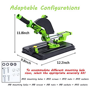 ZWSJLC Upgraded Angle Grinder Stand Sliding DIY Cutter Support Aluminum Bracket Holder iron base Suitable for 100/115/125mm angle grinder