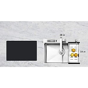 EPHome 2Pack Extra Large Multipurpose Silicone Nonstick Pastry Mat, Heat Resistant Nonskid Counter Mat, Table Mat, 23.6''x15.75'' (Black)