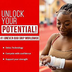 Reisport Women's Uneven Bar Double Buckle Gymnastics Grips - Durable Leather Hand Grips for Gymnastics Bars Women & Girls - Gymnastics Equipment & Accessories Advanced Gymnasts, Made In USA - Small