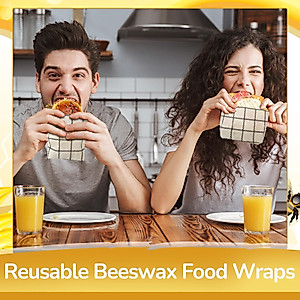 Mindsoft 17 x 23 Inch Reusable Beeswax Food Wrap for Bread Sandwich Wrapper Beeswax Paper Organic Bowl Dishes Covers Sustainable Food Cheese Fruit Snacks Storage Containers Keeper