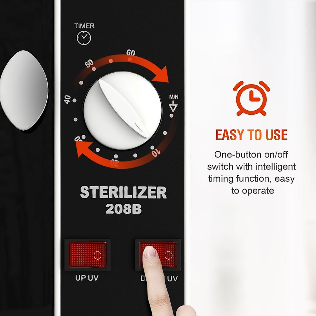 UV Sterilizer Cabinet. Dual Lamp Ultraviolet Disinfection Cabinet with Timer Setting, Suitable for Sterilization and Disinfection of Various Items