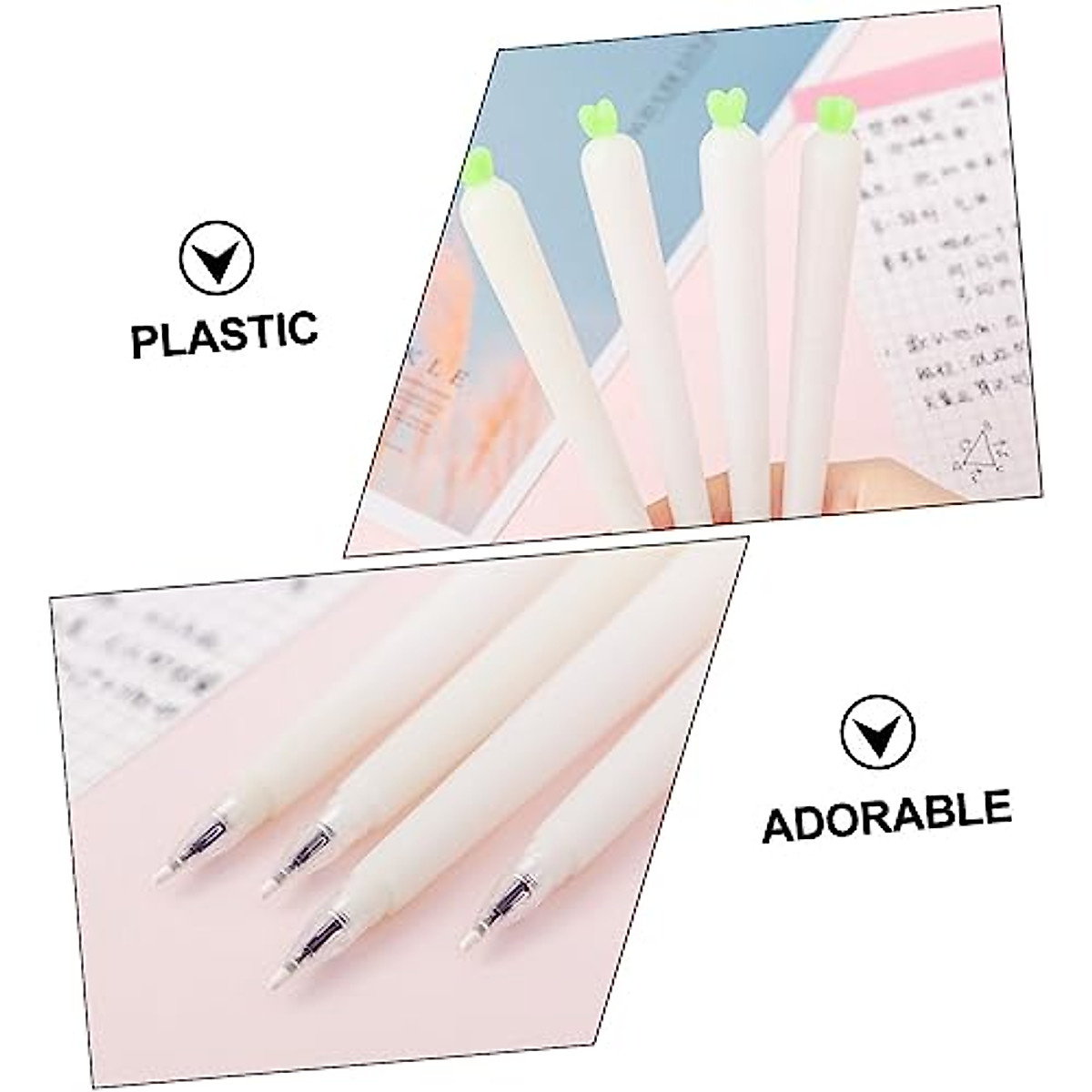 NUOBESTY 10pcs Black Gel Pen Cartoon Carrot Pen Cute Carrot Ink Pen Lovely Ballpoint Pen Black Ink Pens Stylus for Ball Point Pens Black Multi-function Handwriting Pens Pens Work