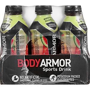 BODYARMOR Sports Drink Sports Beverage, Watermelon Strawberry, Coconut Water Hydration, Natural Flavors With Vitamins, Potassium-Packed Electrolytes, Perfect For Athletes, 16 Fl Oz (Pack of 12)