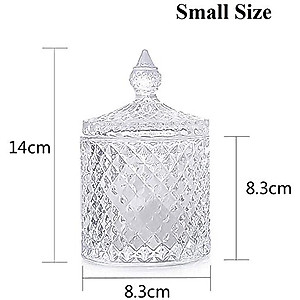 FTOF Glass Jars Bathroom Storage Organizer Cute Qtip Dispenser Holder Vanity Canister Jar Glass with Lid