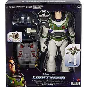 Mattel Lightyear Toys 12-in Action Figure with Accessories, Space Ranger Gear Alpha Buzz with Jetpack & Blaster