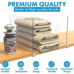 Raunak Acrylic Shelf Dividers for Closet Organization | 8 Pcs Closet Shelf Divider | Wood Closet Shelf Organizer | Closet Dividers for Shelves, Clothes, Wardrobe, Kitchen, Office, and Bathroom