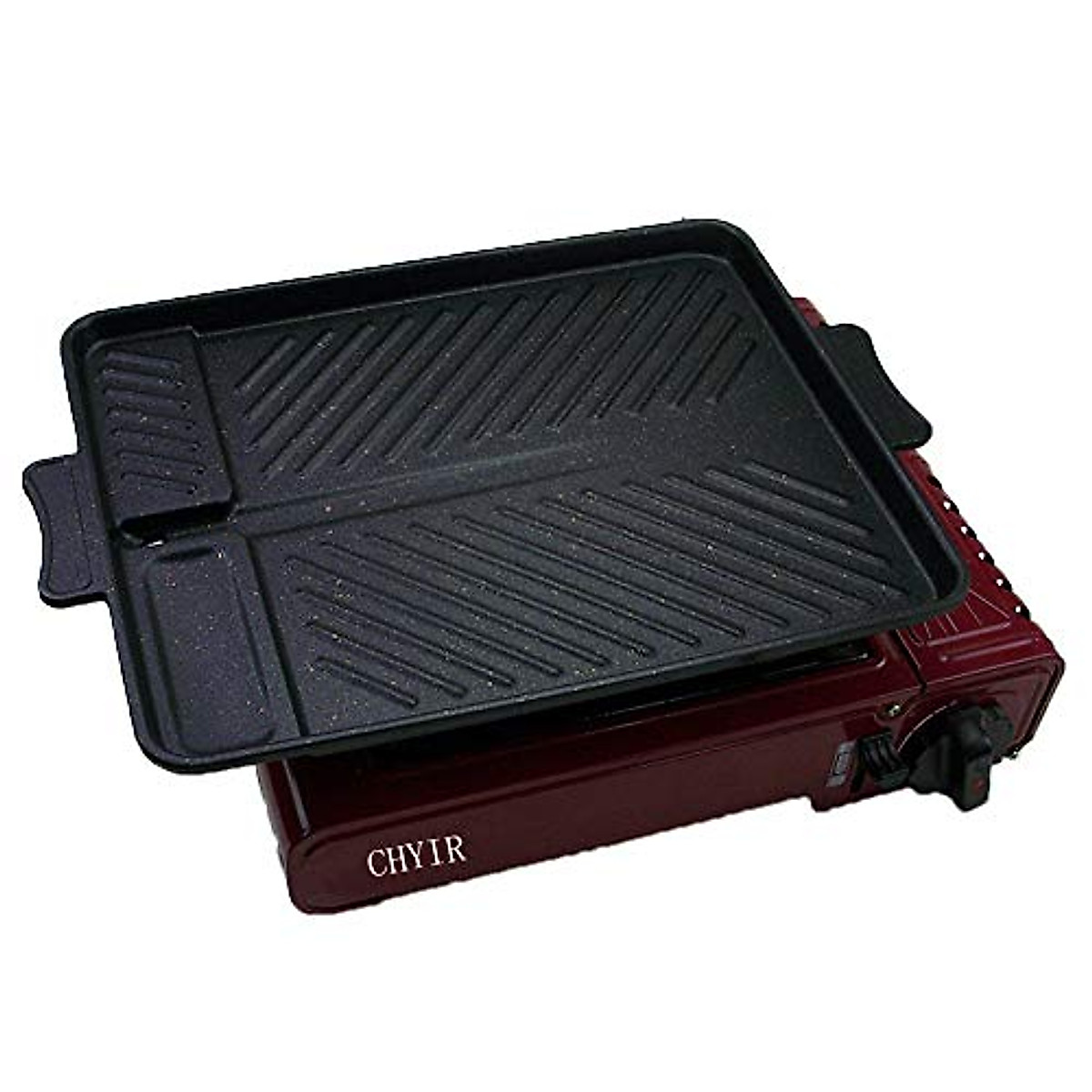CHYIR Korean-style Non-stick Smokeless Rectangular Grill Pan Baking Tray Barbecue Hot Plate for Indoor Outdoor BBQ