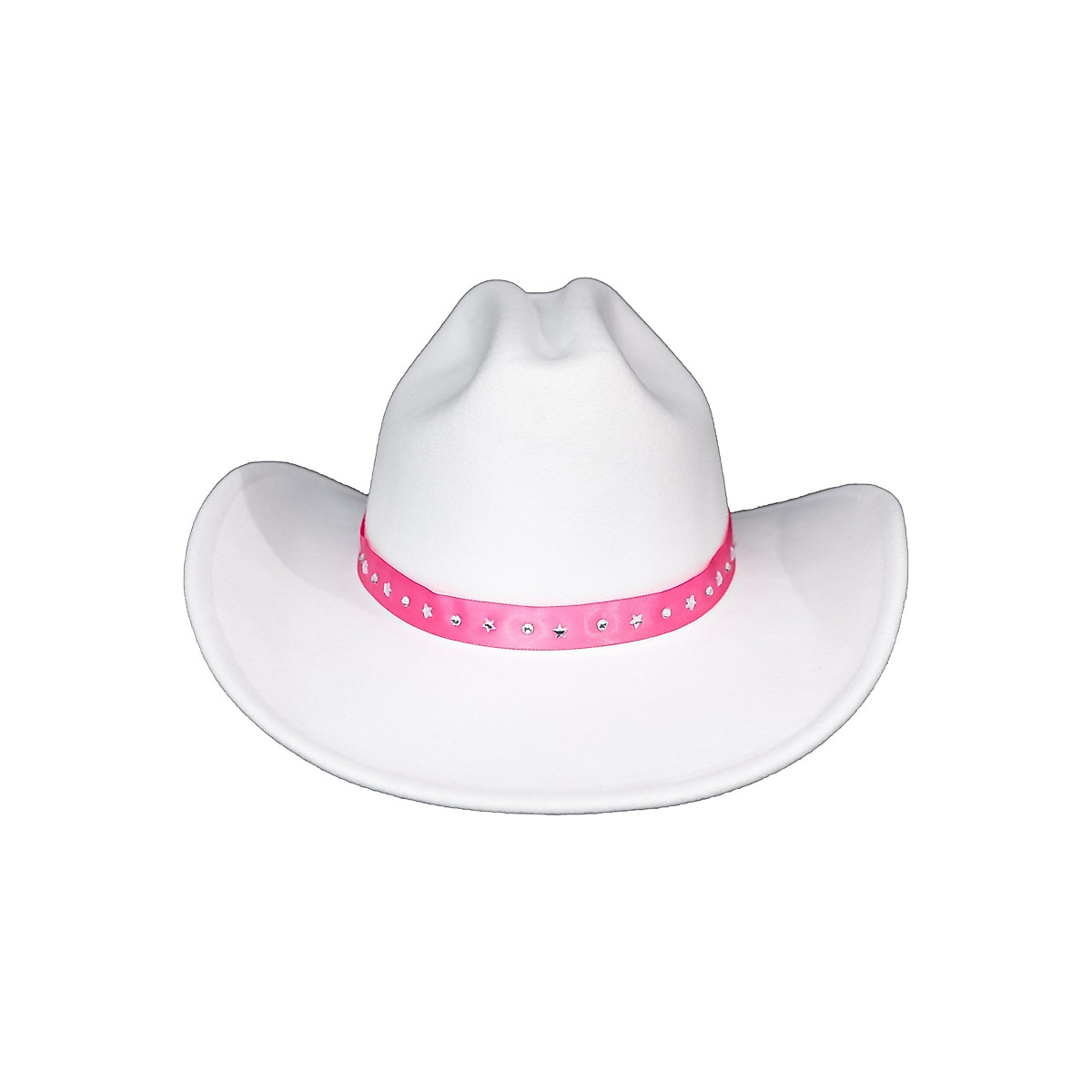 DAYONESHOP White Cowboy Hat Rhinestone Star Pink Cowgirl Hat Costume Accessories Party Favors Disco Women Men 2023