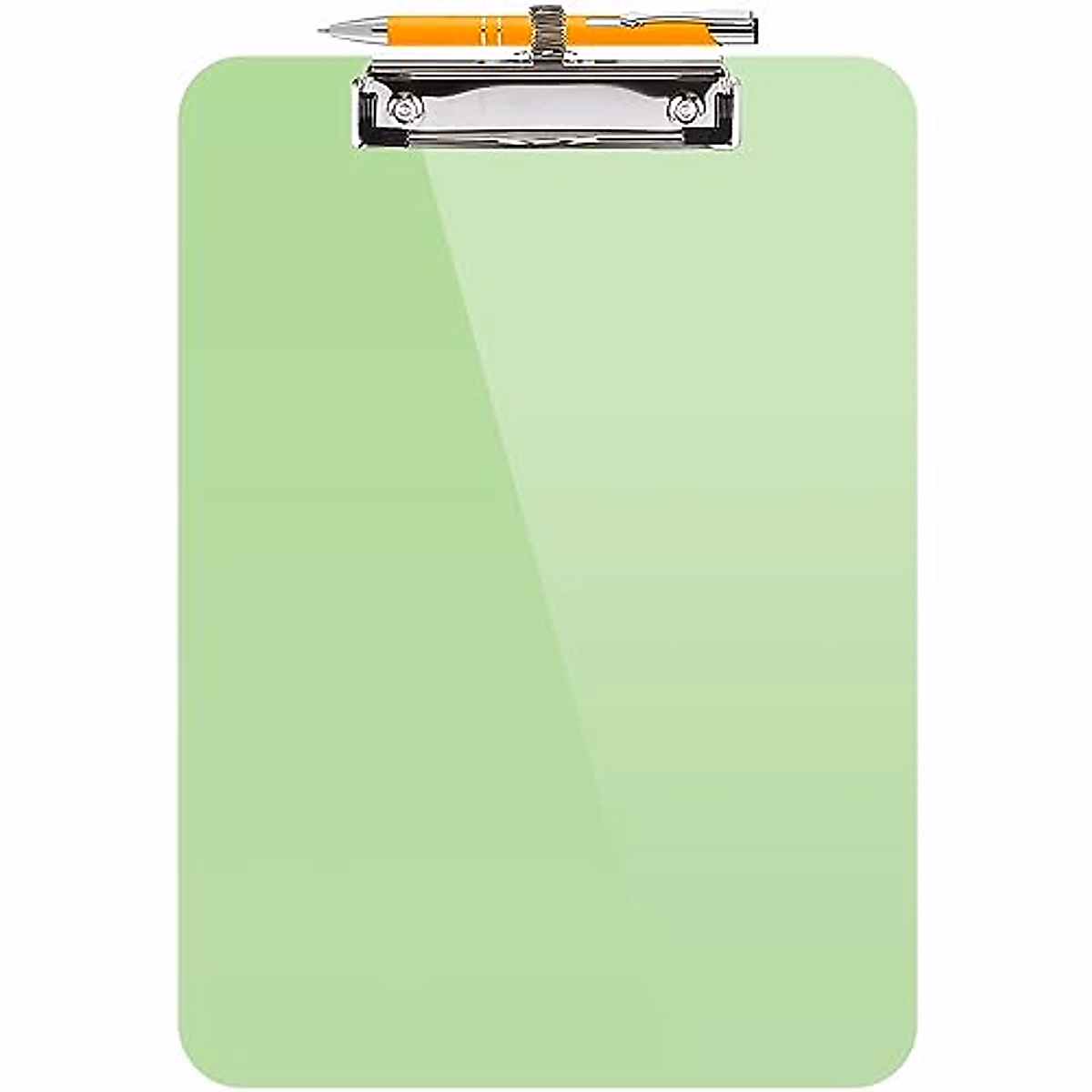 Sooez Plastic Clipboard with Pen Holder, [10% Thicker] Clip Boards 8.5x11 with Low Profile Clip, Cute Hanging Clipboard, Standard Letter A4 Size for Kid Teacher, Office & School Supplies, Light Green