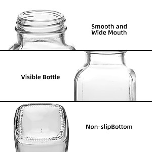 WERTIOO 12 oz Glass Juice Bottles, 20 Pack Glass Water Bottles with Caps Square Vintage Drink Bottles with Labels and Brush for Storage Juicing, Milk, Tea, Kombucha