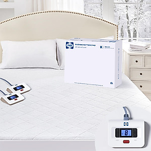 Sealy Heated Mattress Pad King Size with Plush Top, Coral Fleece Electric Bed Warmer with Dual Controller, 10 Heat Settings & Auto Off 1-12 Hours, Fit Up to 17" Deep Pocket, Machine Washable 78"x80"