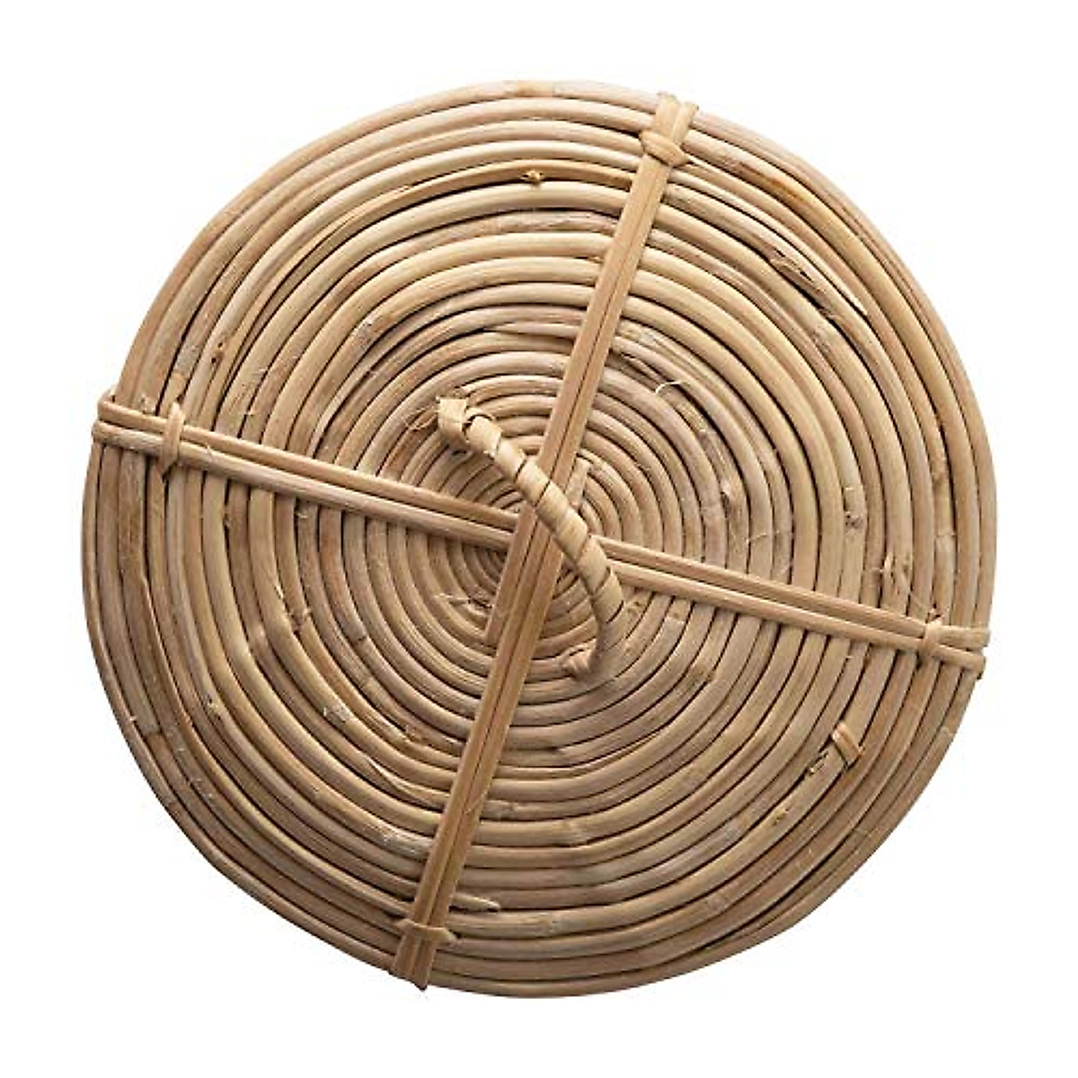 Creative Co-Op Hand-Woven Grass & Date Leaf Lids, Set of 3 Basket, Natural, 3