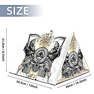 Y-DSIWX Guinea Pig Hideout House Bed, Skull Aesthetic Pattern Rabbit Cave, Squirrel Chinchilla Hamster Hedgehog Nest Cage