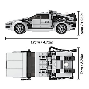 Tenhorses Delorean Time Machine Building Set, Back to Future Building Brick Toys, Classic Movie Model Car in Minifig Scale, Time-Traveling Building Model Toys Gift for Fans and Kids(208 Pieces)