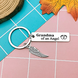 Heigebi Baby Memorial Keychain Grandma of an Keychain Loss Memorial Keychain Loss of Child Sympathy Gifts Baby Memorial Gifts for Grandma Pregnancy Loss Gifts Miscarriage Keepsake Sympathy Gift