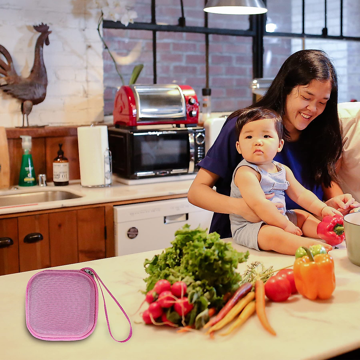 khanka Hard Travel Case Replacement for Phomemo Q30 Q30S Q31 Q32 Label Maker Machine Mini Bluetooth Portable Sticker Printer Maker, Case Only (Pink)