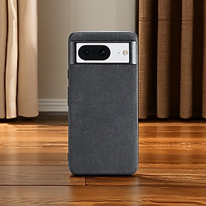 TYXDKJ Alcantara Case for GooglePixel 8,Handmade Half-Wrapped Synthetic Suede Cover (Black)